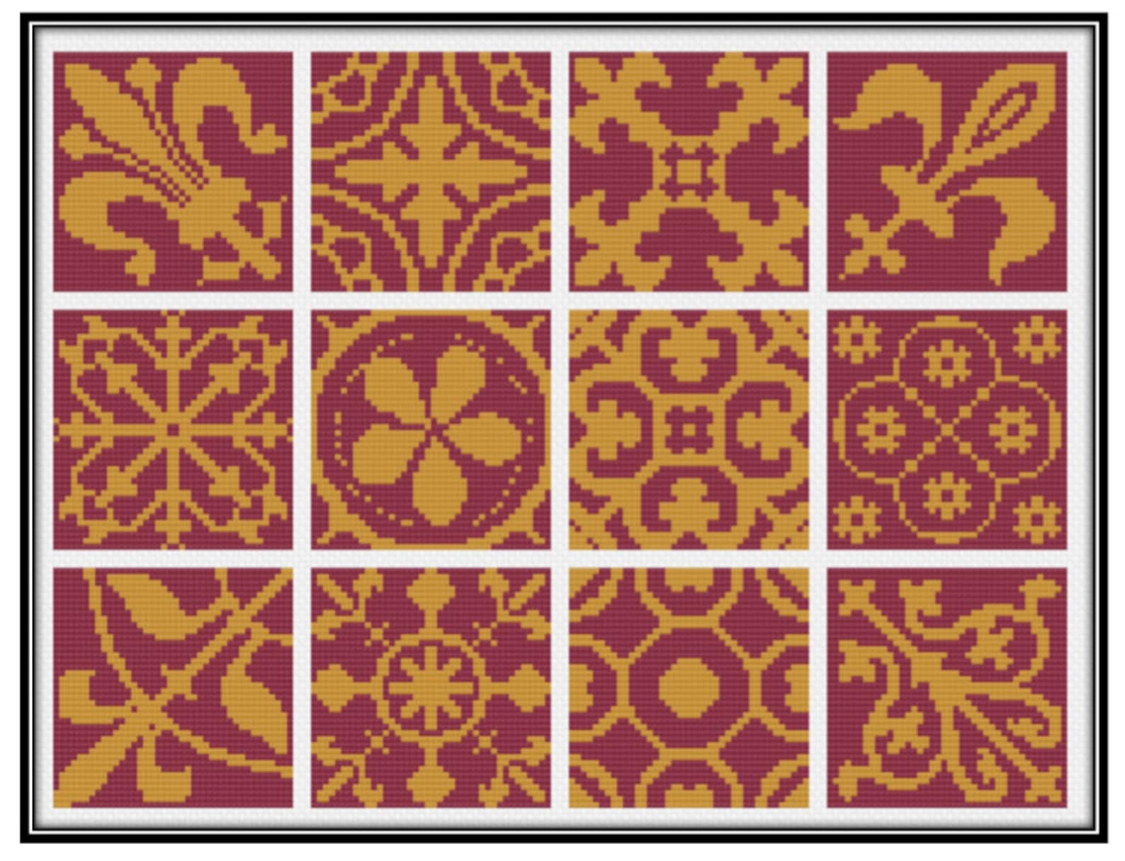 Medieval Ornaments Cross Stitch Pattern (paper Copy) - Etsy