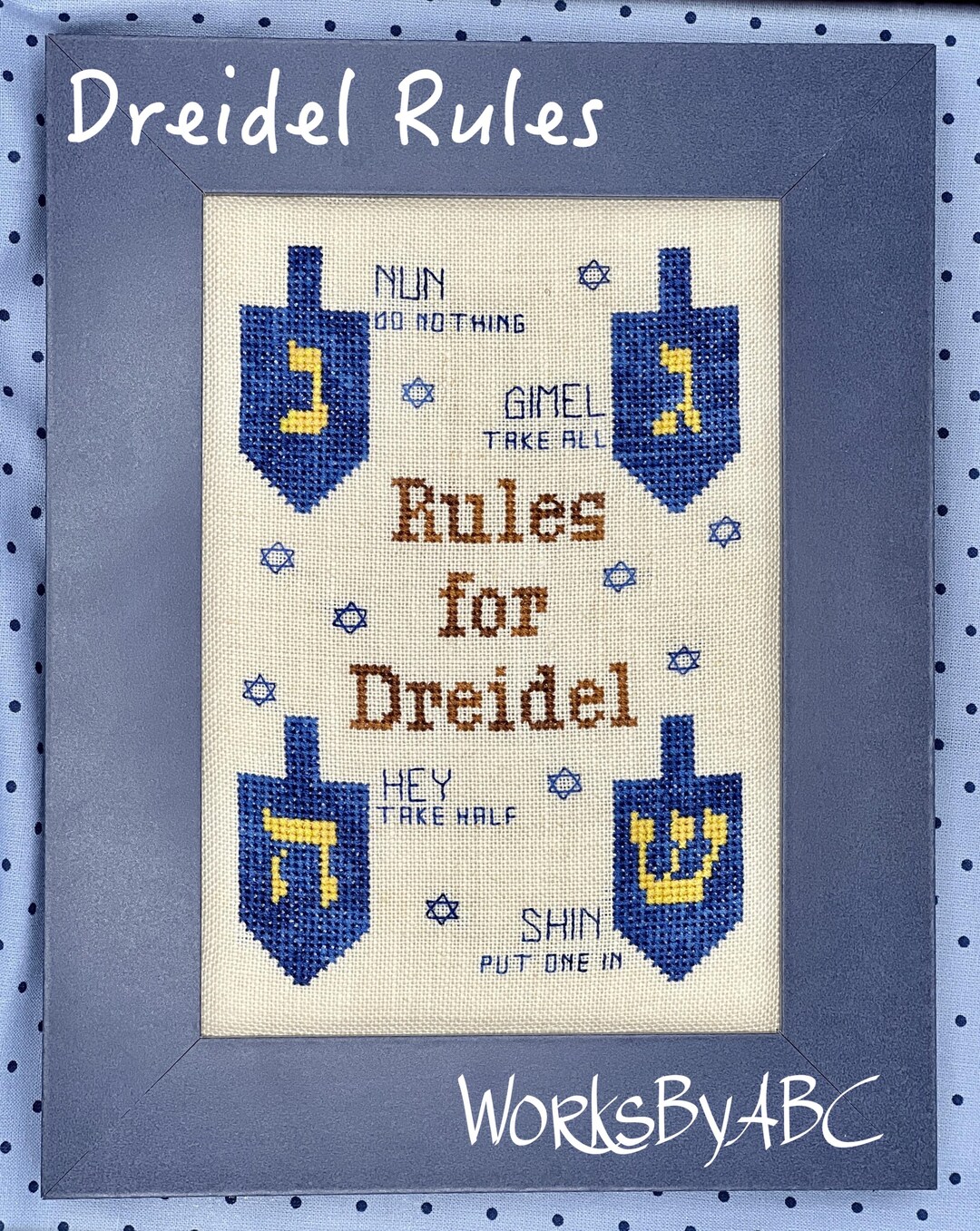 Dreidel Rules Cross Stitch Pattern (PDF) - Etsy