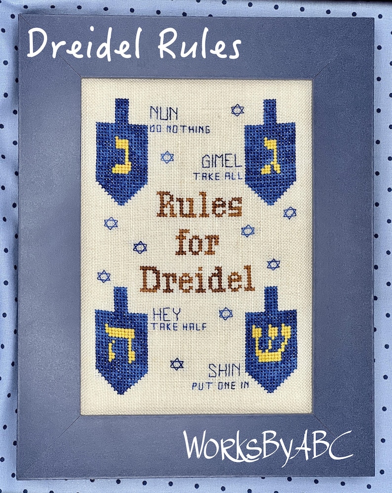 Dreidel Rules Cross Stitch Pattern (PDF) - Etsy