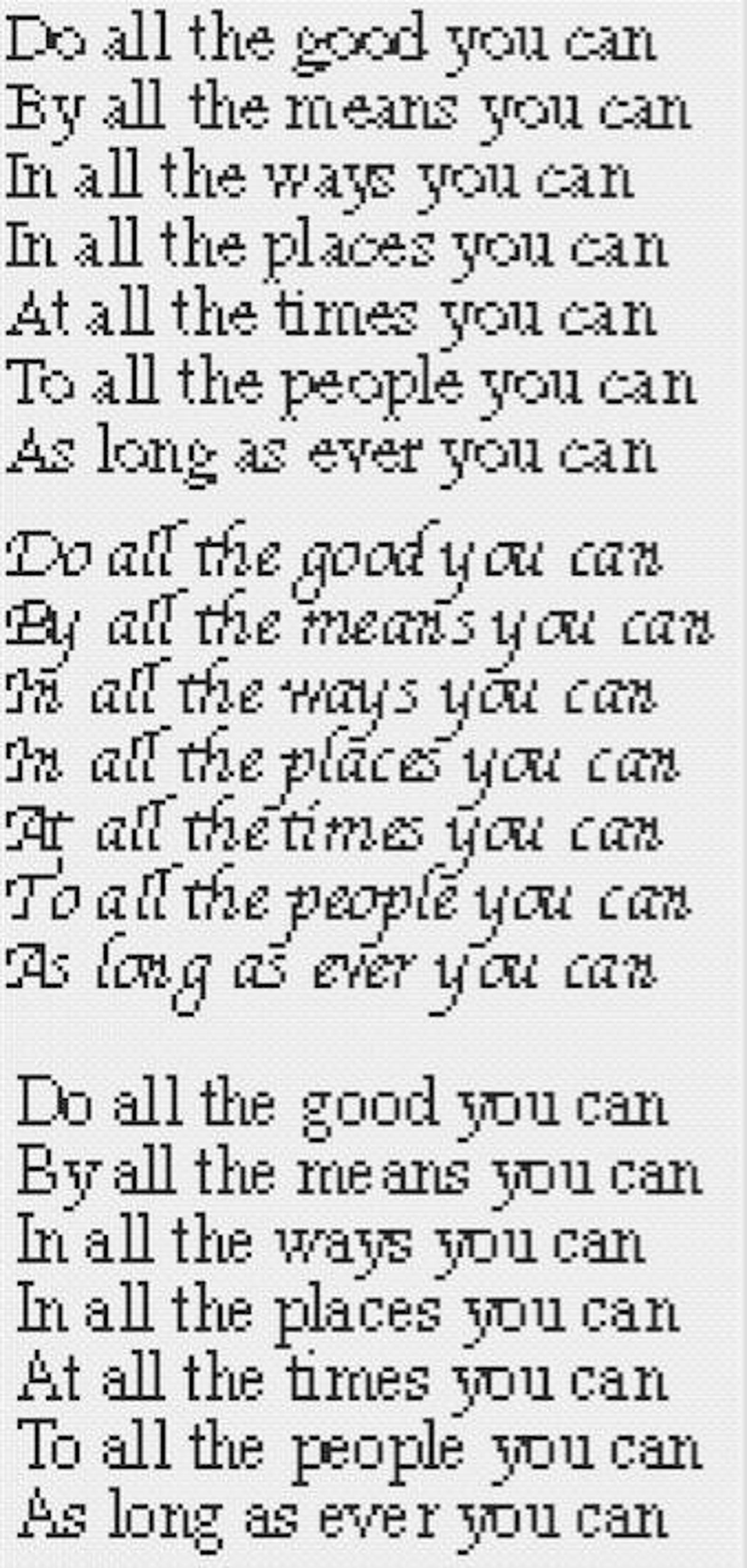 Do All the Good You Can Cross Stitch Pattern - Etsy