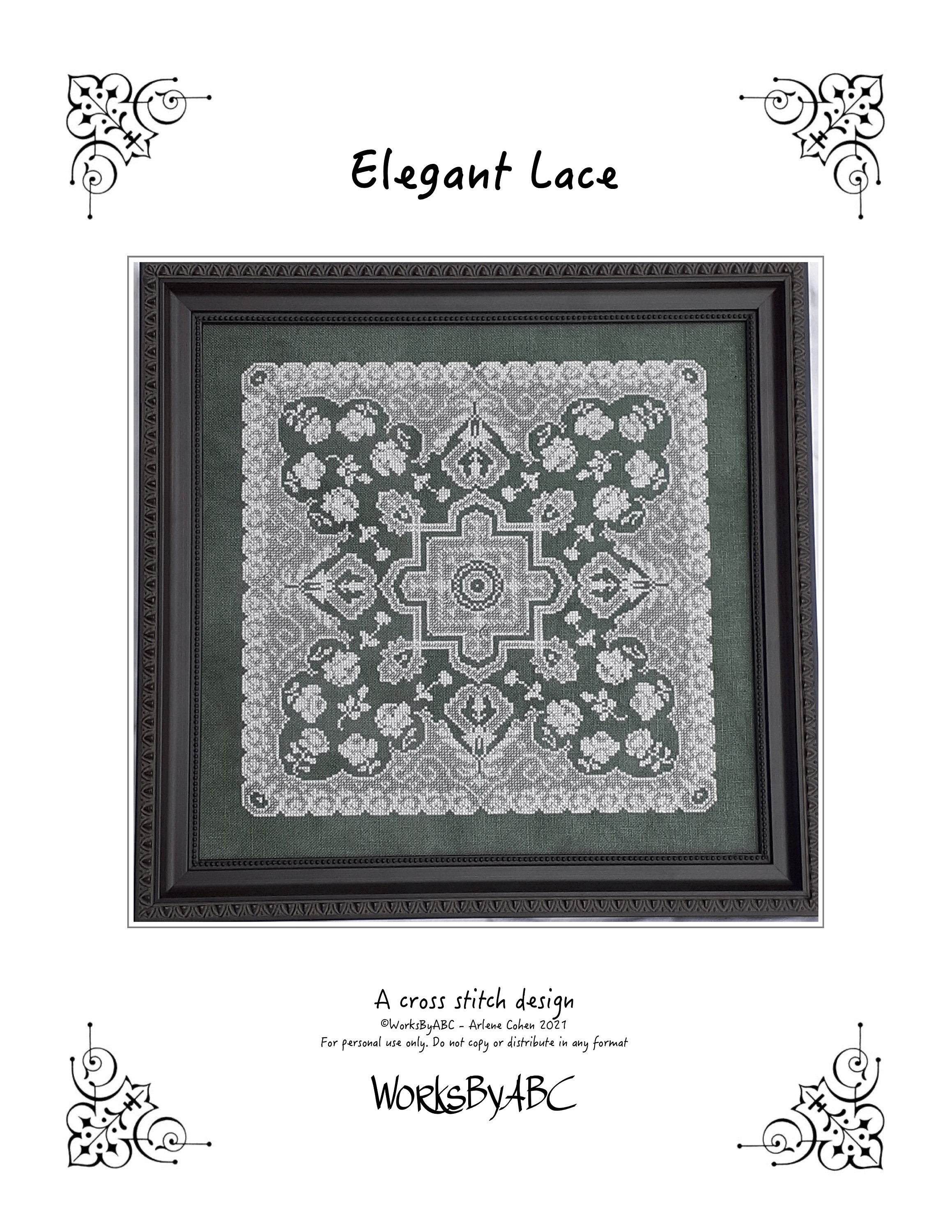 Elegant Lace Cross Stitch Pattern (pdf) - Etsy