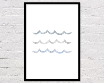 Ocean Print Digital Download Wave Print Wave Art Sea Wall | Etsy