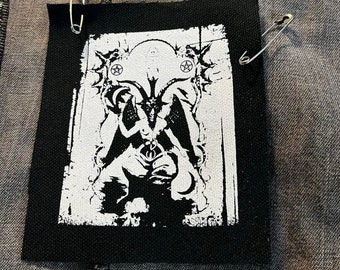 Satanic Baphomet Patch Punk DIY Pentagram Leftover Crack Occult Gothic ...
