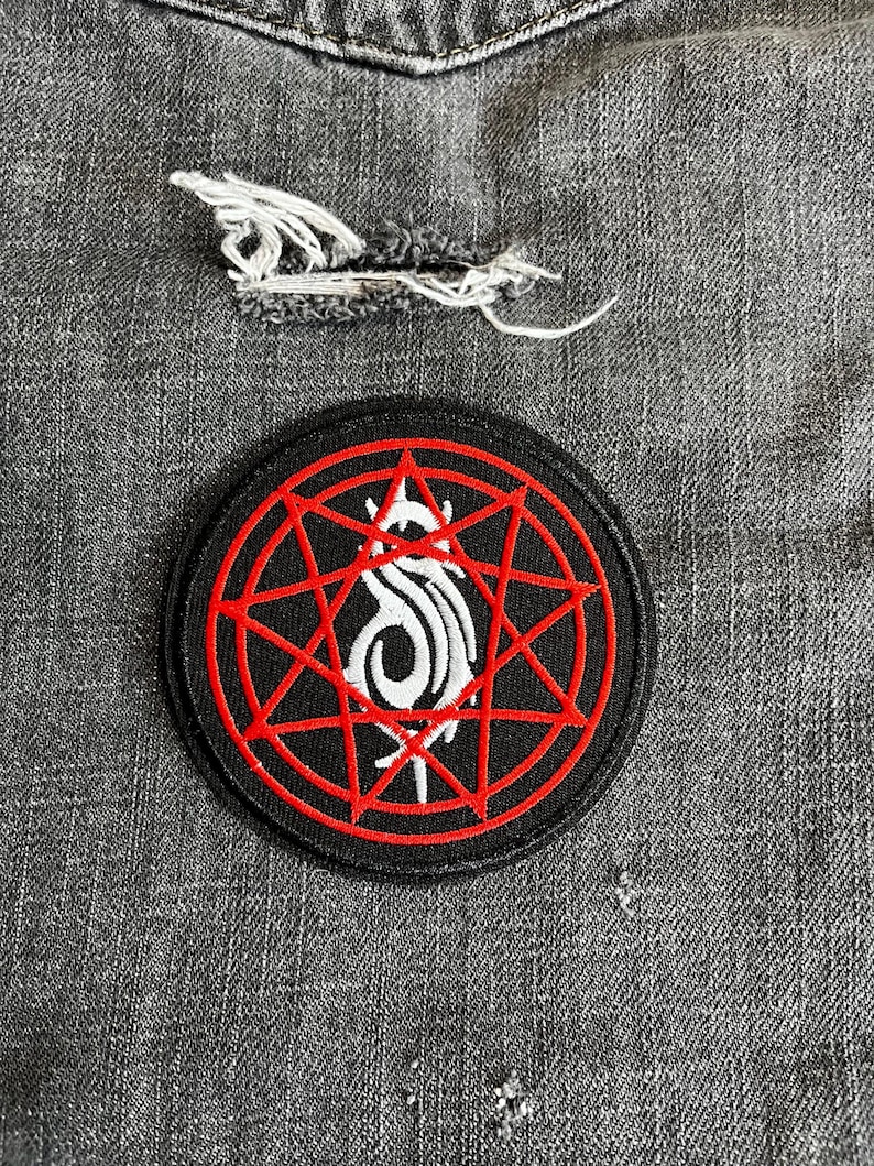 Slipknot Nonagram Patch, Embroidered Iron on Metal Band Logo for Jacket ...