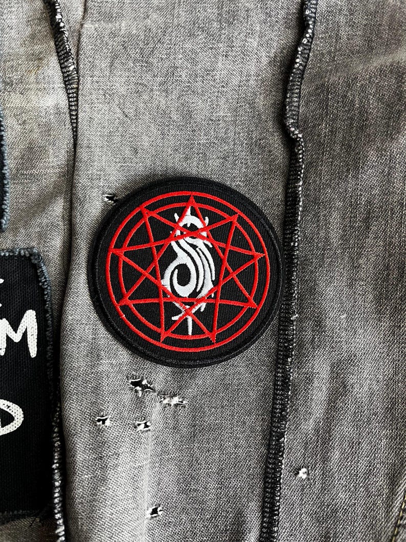 Slipknot Nonagram Patch, Embroidered Iron on Metal Band Logo for Jacket ...