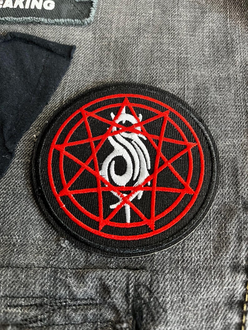 Slipknot Nonagram Patch, Embroidered Iron on Metal Band Logo for Jacket ...