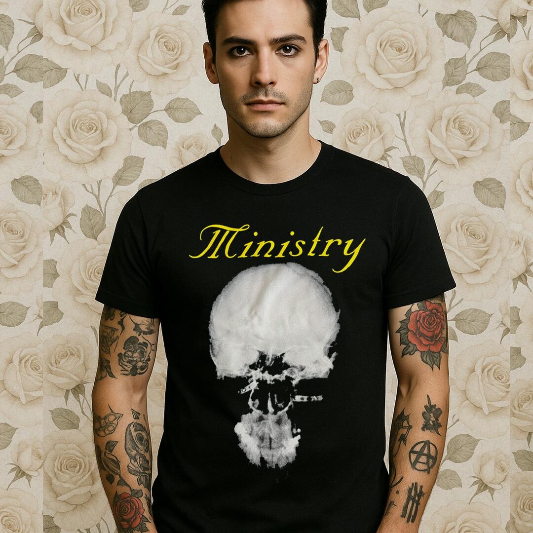 Ministry Skull Graphic T-shirt, Officially Licensed Band Tee - Etsy