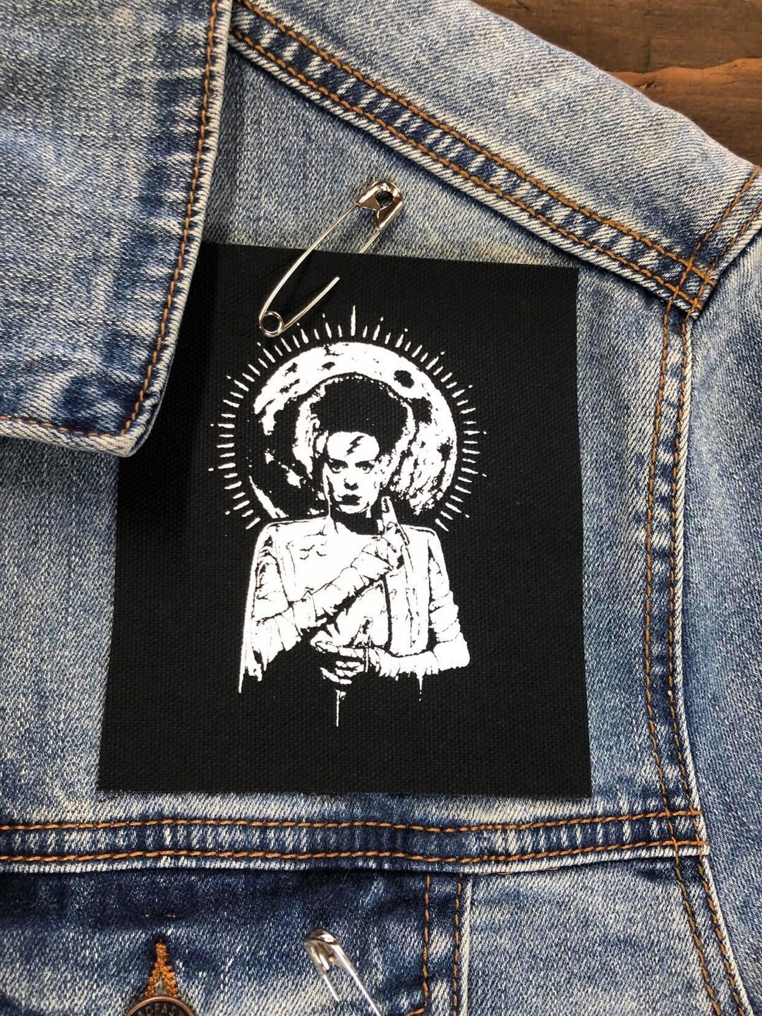 Bride of Frankenstein Patch: Hand Screen Printed Punk Patch - Etsy
