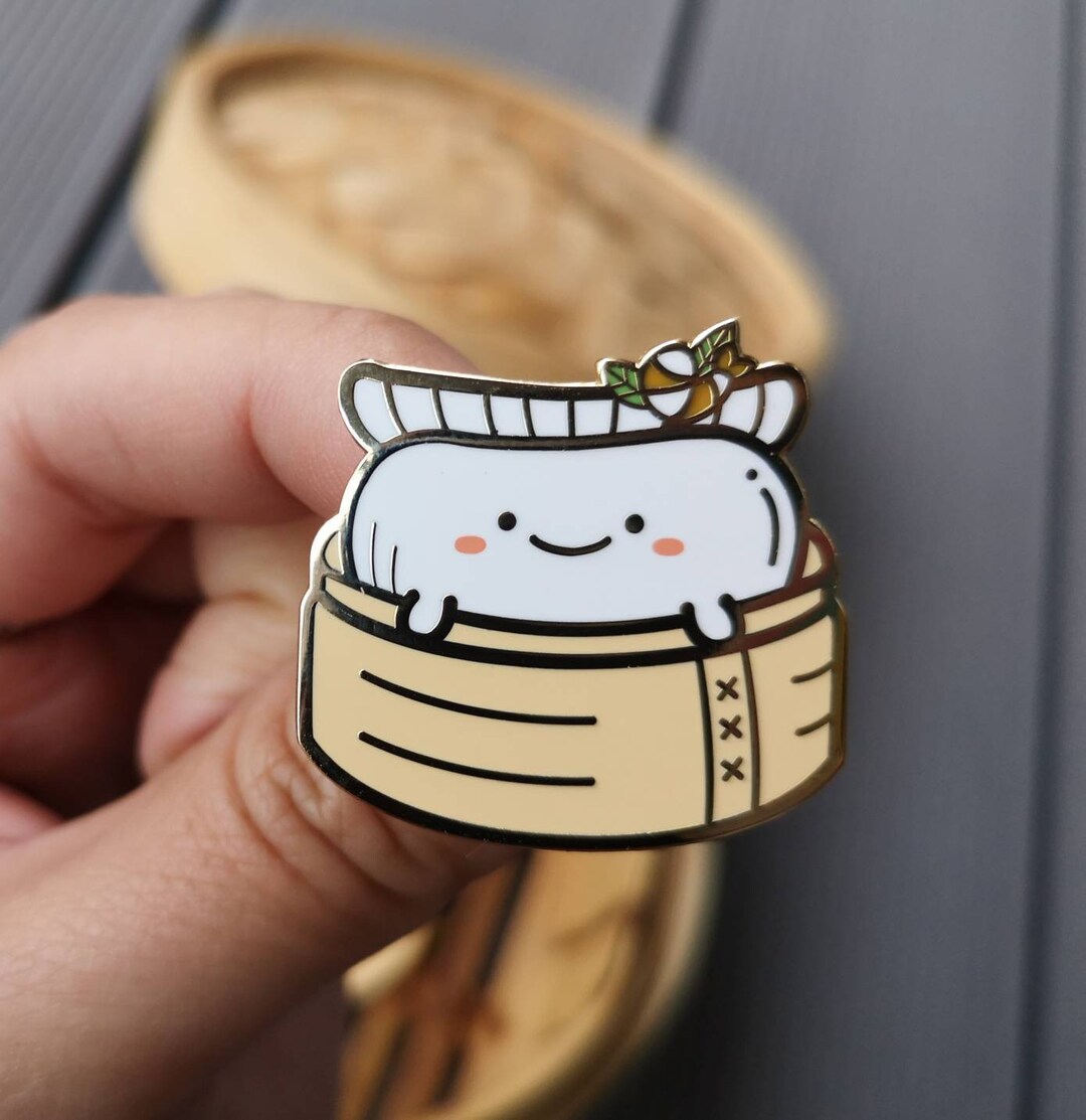 Prawn Dumpling / Hat Kau Cute Chibi Dim Sum Gold Plated Enamel Pins - Etsy