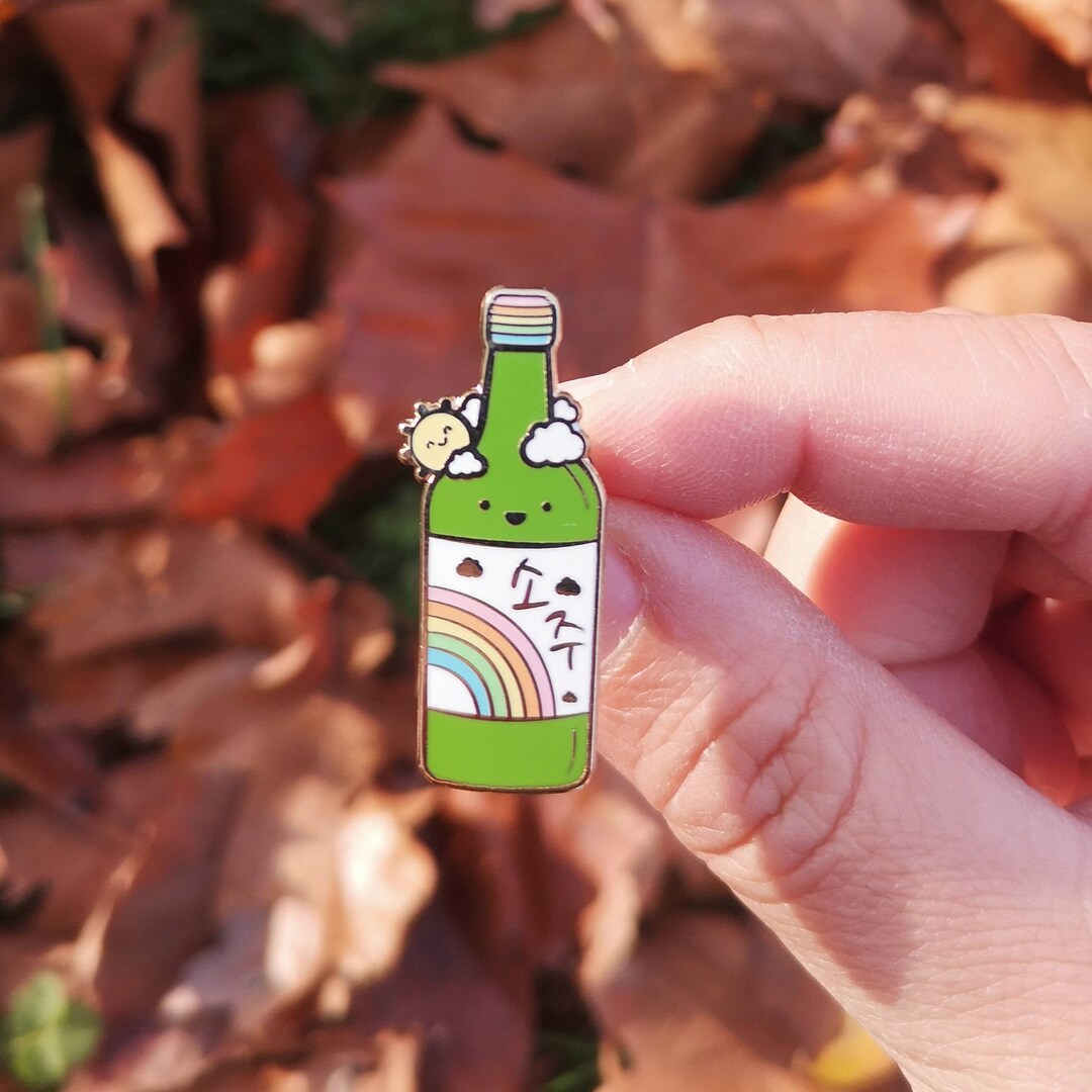 Rainbow Soju Happy Positive Gold Plated Hard Enamel Pin - Etsy