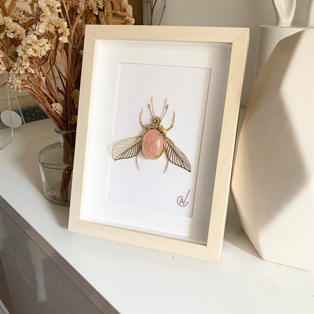 Haute Couture Insect Embroidery in Frame - Etsy
