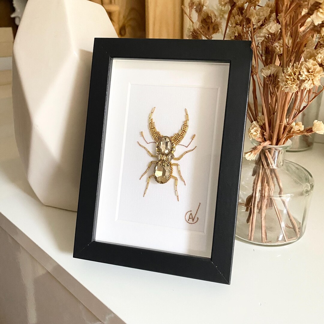 Haute Couture Insect Embroidery in Frame - Etsy