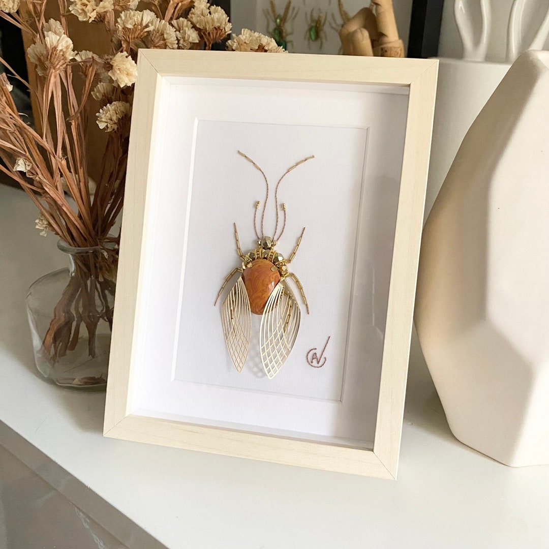 Haute Couture Insect Embroidery in Frame - Etsy