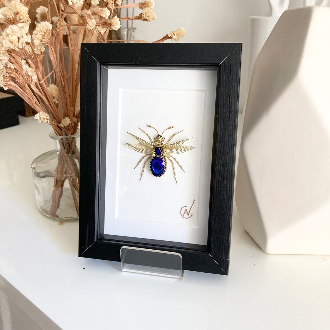 Haute Couture Insect Embroidery in Frame - Etsy