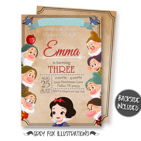 Snow White Invitation - Etsy