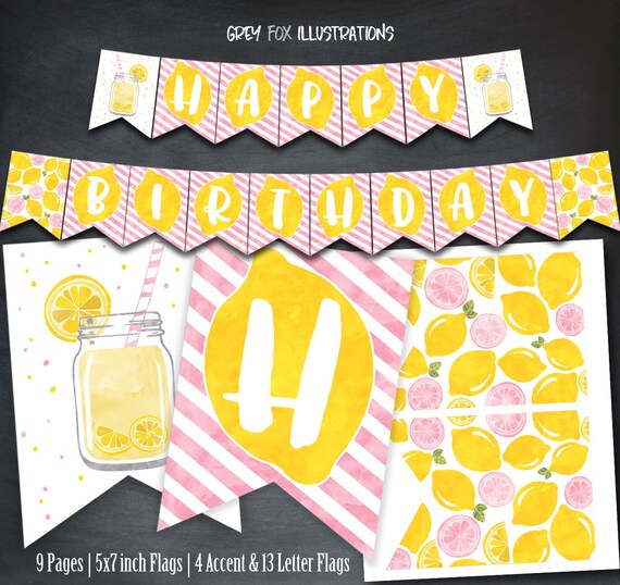 Lemonade Banner, Lemonade Birthday Banner, Lemonade Party, Sunshine ...