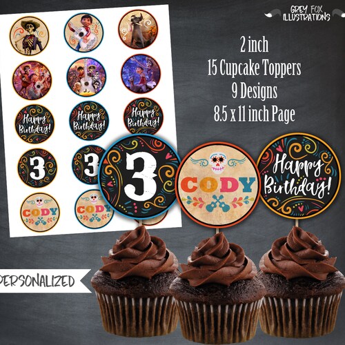 Coco Cupcake Toppers Party Supplies Birthday Party - Etsy
