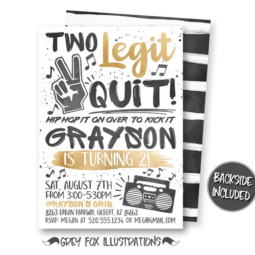 Customizable Two Legit 2 Quit Birthday Shirt Two Legit to - Etsy