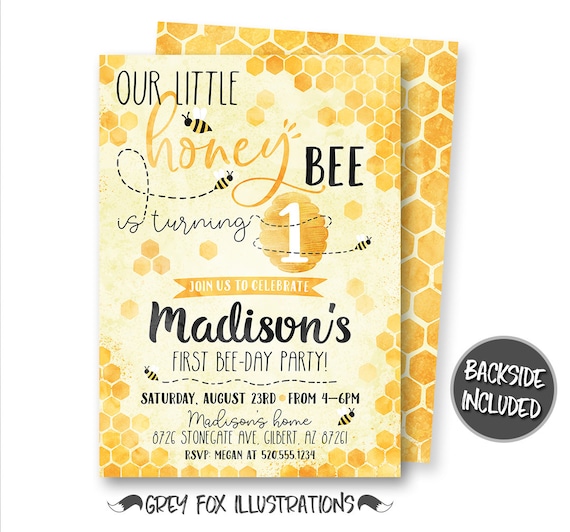 Bee Invitation, Honey Bee Invitation, Little Bee Invitation, Bee ...