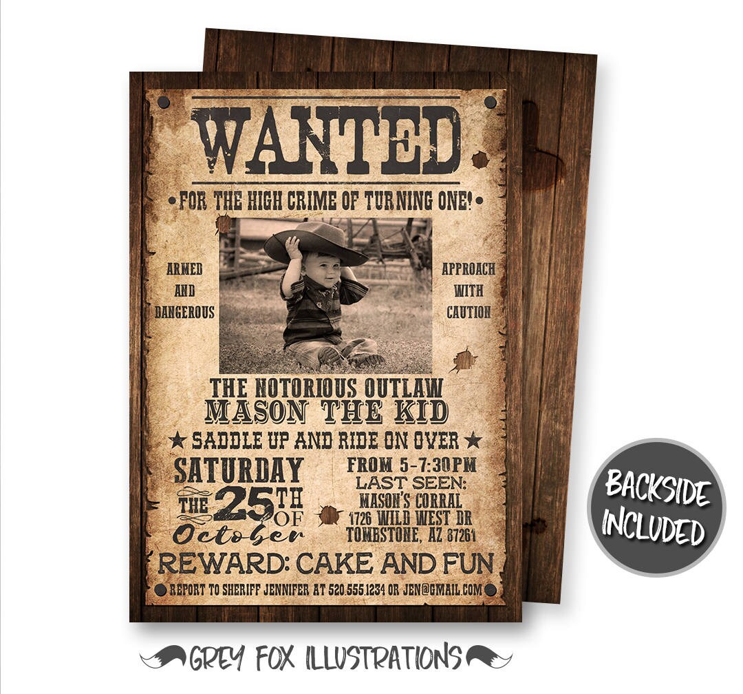 Wanted Poster Template For Kids Birthday