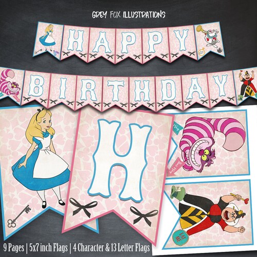 Alice in Wonderland Party DIY Printable Kit INSTANT DOWNLOAD | Etsy