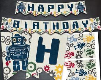 Robot Happy Birthday | Etsy