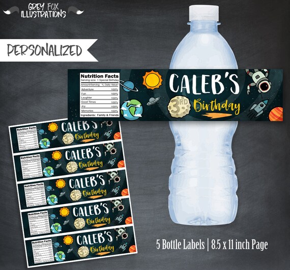 Outer Space Bottle Labels, Outer Space Labels, Outer Space Favors ...