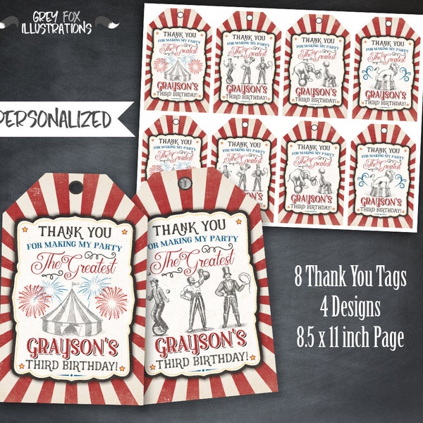 Circus Gift Tags - Etsy