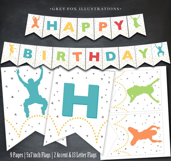 Jump Banner, Jump Birthday Banner, Jump Party, Bounce House Banner ...