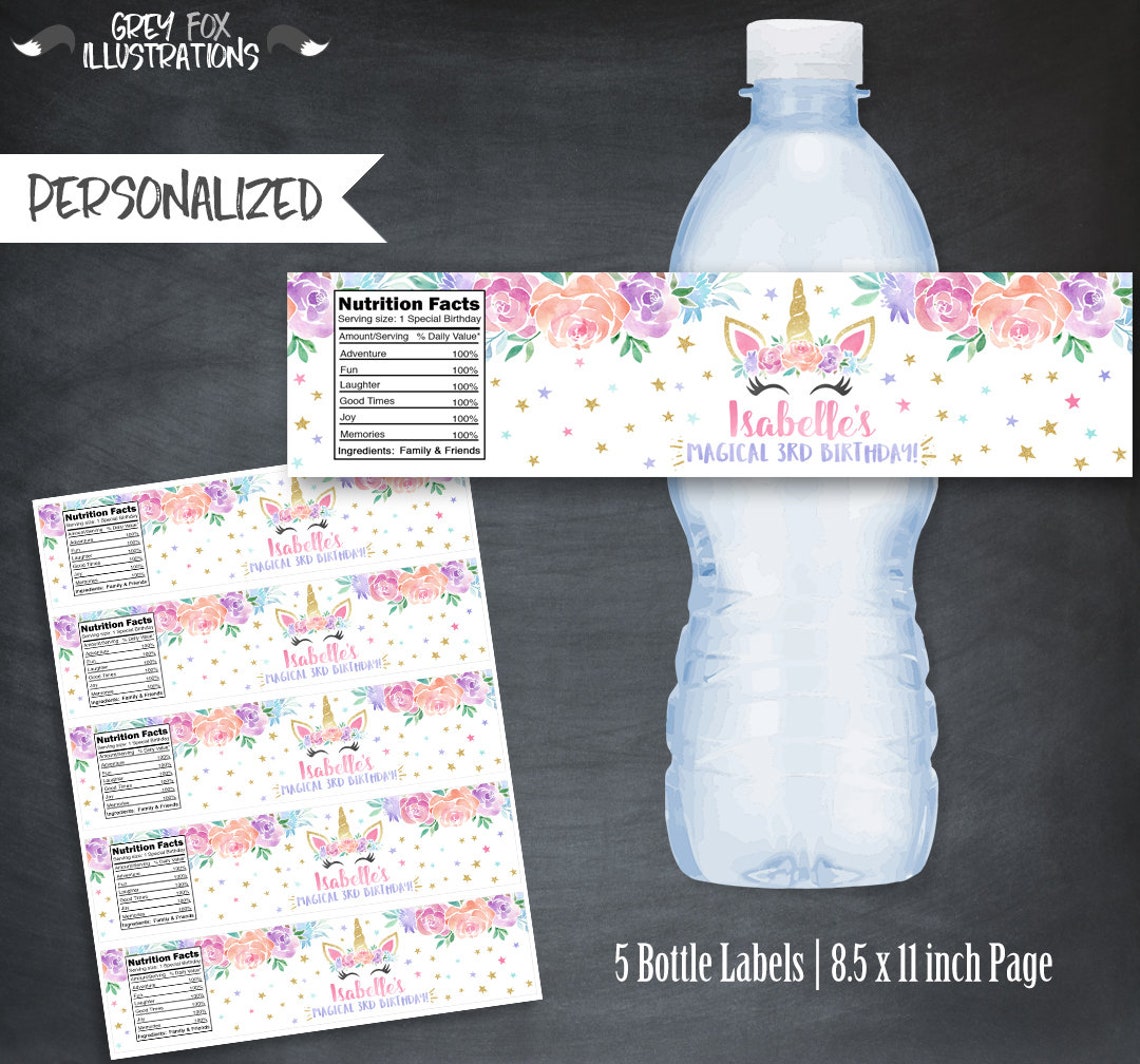 Unicorn Bottle Labels Unicorn Juice Labels Unicorn Favors - Etsy