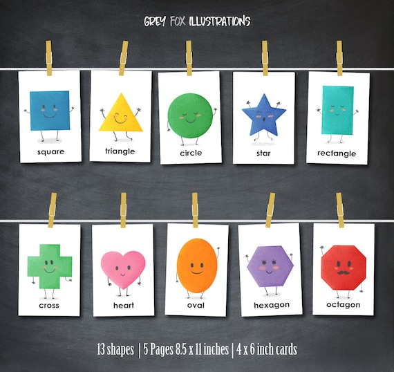 Shapes flash cards, Shapes card set, Learning Shapes Card set, Shapes ...