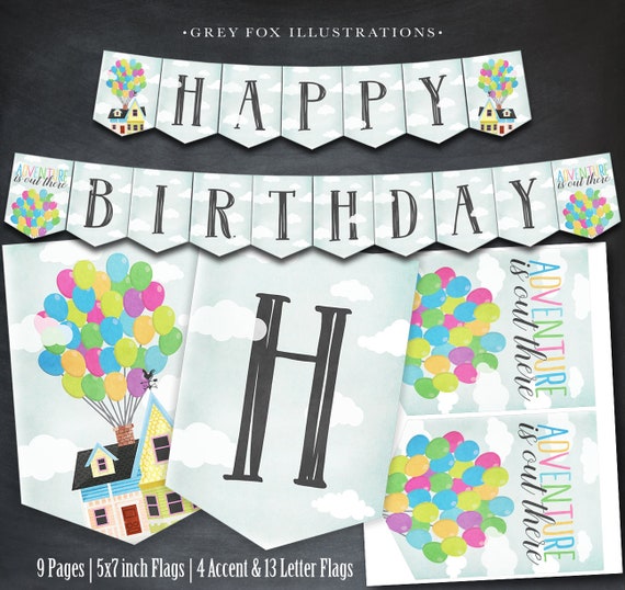 Up Birthday Banner, Up Party Banner, Up House, Up Printables, Up ...
