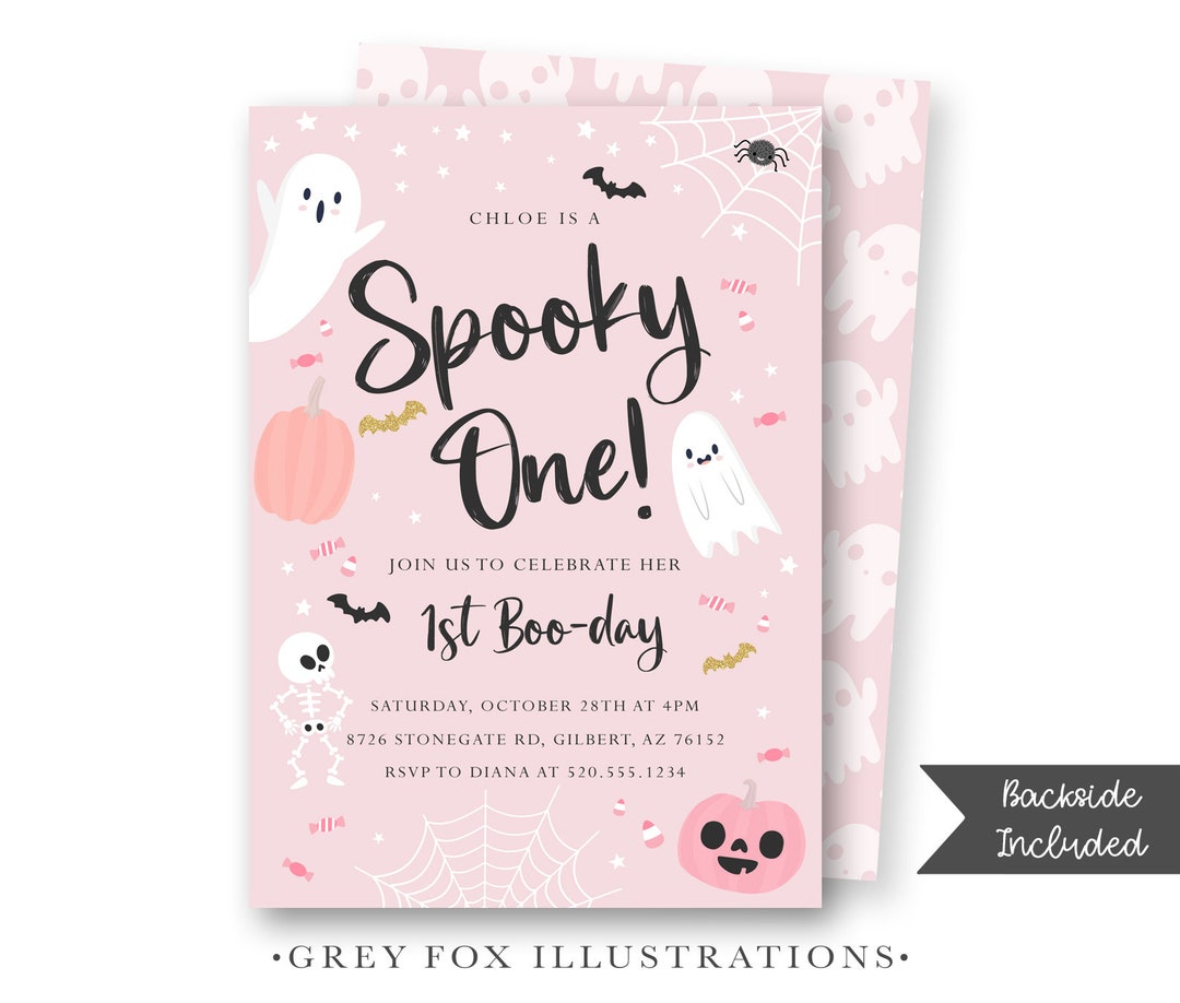 Spooky One Invitation 1st Birthday Halloween Party - Etsy
