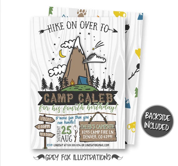 Camping Invitation, Camping Invitations, Camping Party, Camping ...