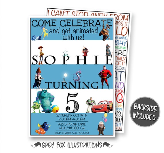 Pixar Invitation, Animated Invitation, Pixar Party, Invites, Super ...