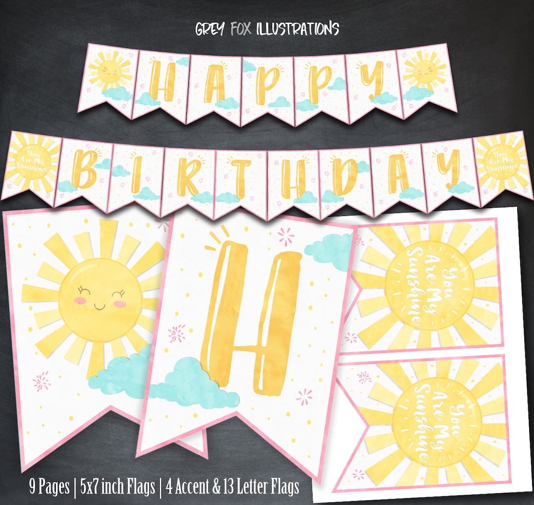 Sunshine Banner Sunshine Birthday Banner Sunshine Printable - Etsy