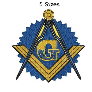 Masonic Compass 5sizes Digitized Filled Machine Embroidery Design ...