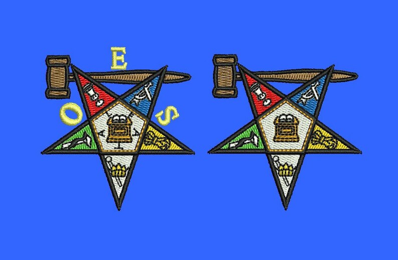 2 Designs: OES Past Matron Digitized Filled Machine Embroidery Design ...
