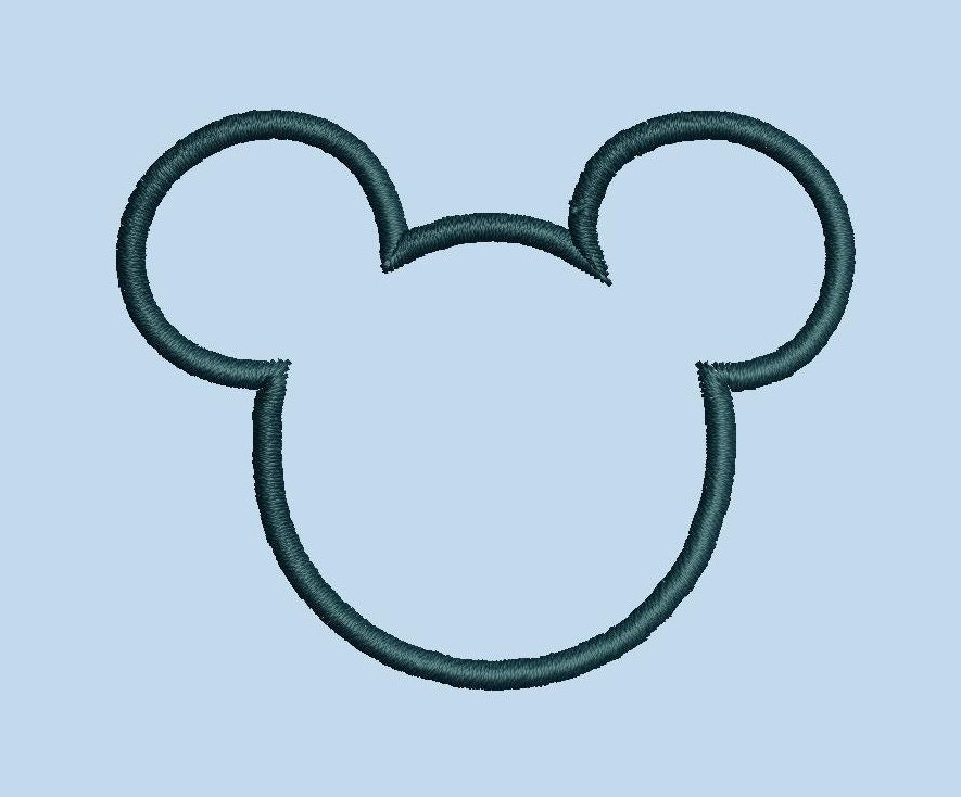 2 designs Outlined Mickey and Minnie ears Digitized Machine | Etsy