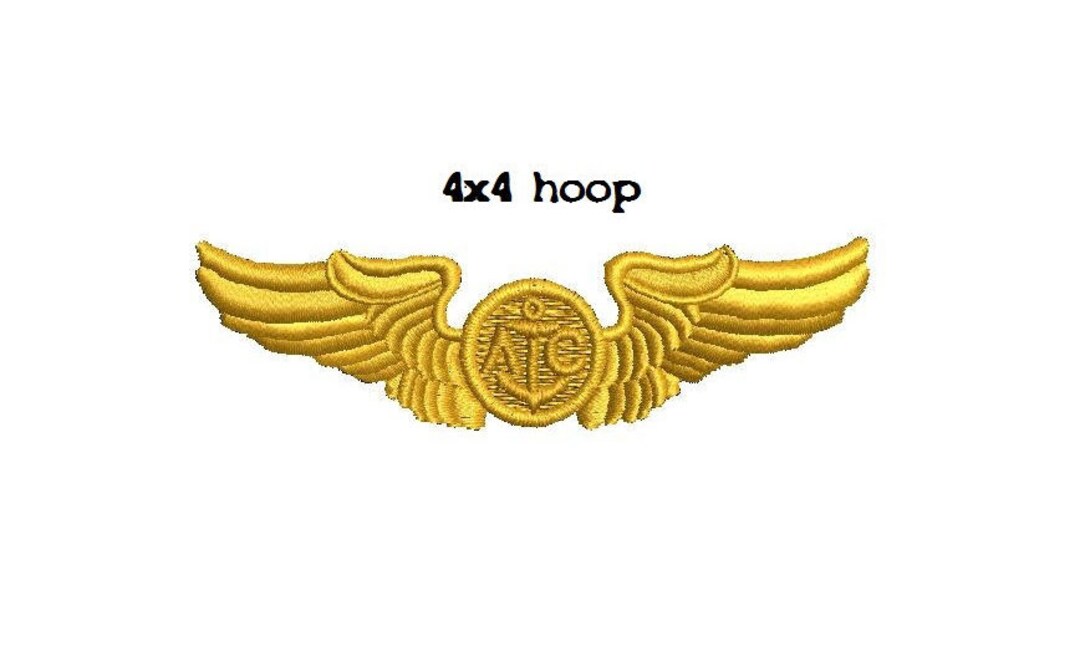 AC Pilot Wings Digitized Filled Machine Embroidery Design Digital ...