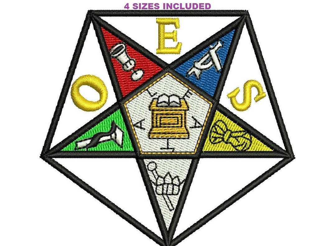 OES Grand Chapter Digitized Filled Machine Embroidery Design Digital ...