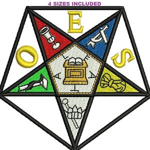 OES Grand Chapter Digitized Filled Machine Embroidery Design Digital ...