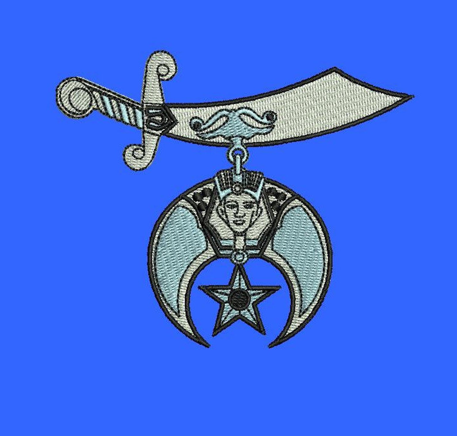 Shriner Emblem 2sizes Digitized Filled Machine Embroidery Design ...