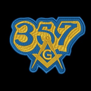 Masonic PHA 357 Digitized Filled Machine Embroidery Design Digital ...