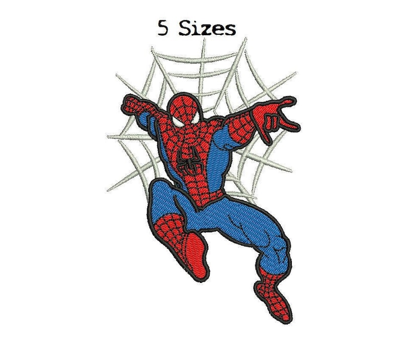 Spiderman 5sizes Digitized Filled Machine Embroidery Design - Etsy UK