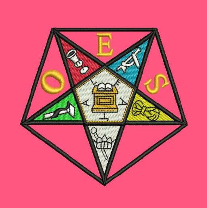 OES Grand Chapter Digitized Filled Machine Embroidery Design Digital ...