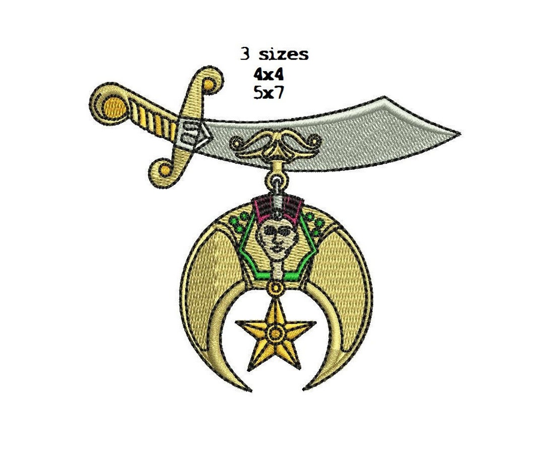 Shriner Emblem 4x4 3sizes Digitized Filled Machine Embroidery Design ...