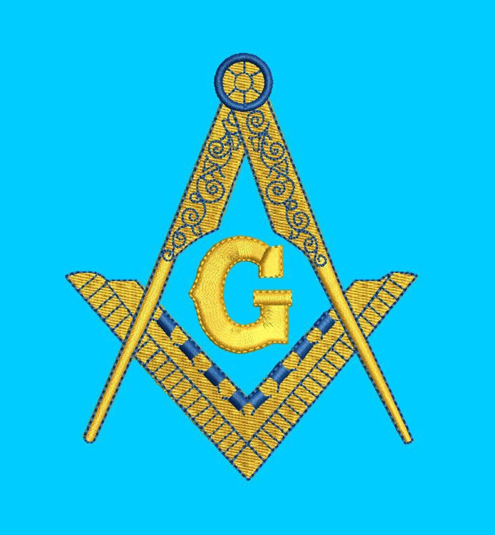 Masonic Compass 5sizes Digitized Filled Machine Embroidery Design ...