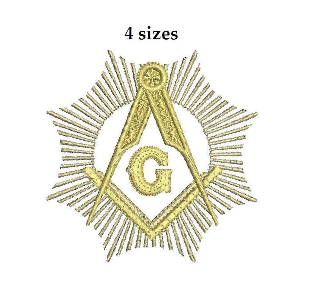 Masonic Compass Sun 4sizes Digitized Filled Machine Embroidery Design ...