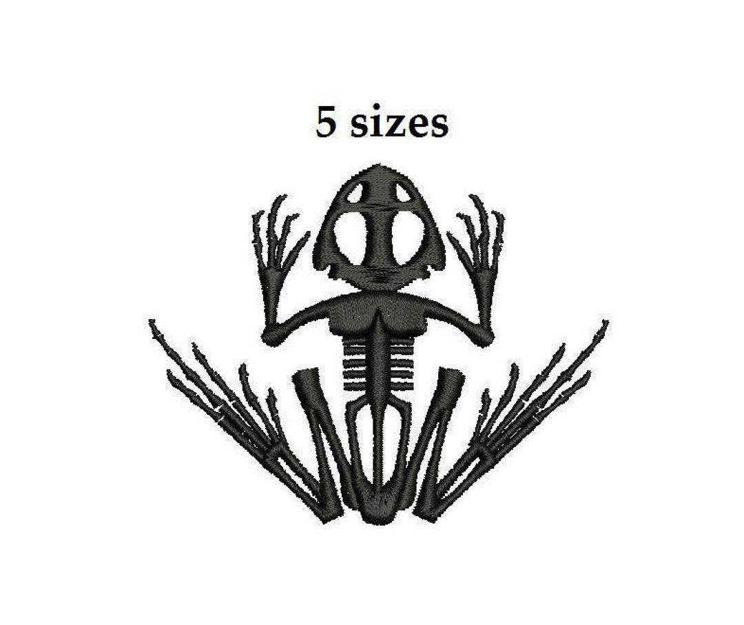 Bone Frog Digitized Filled Machine Embroidery Design 3sizes Digital ...